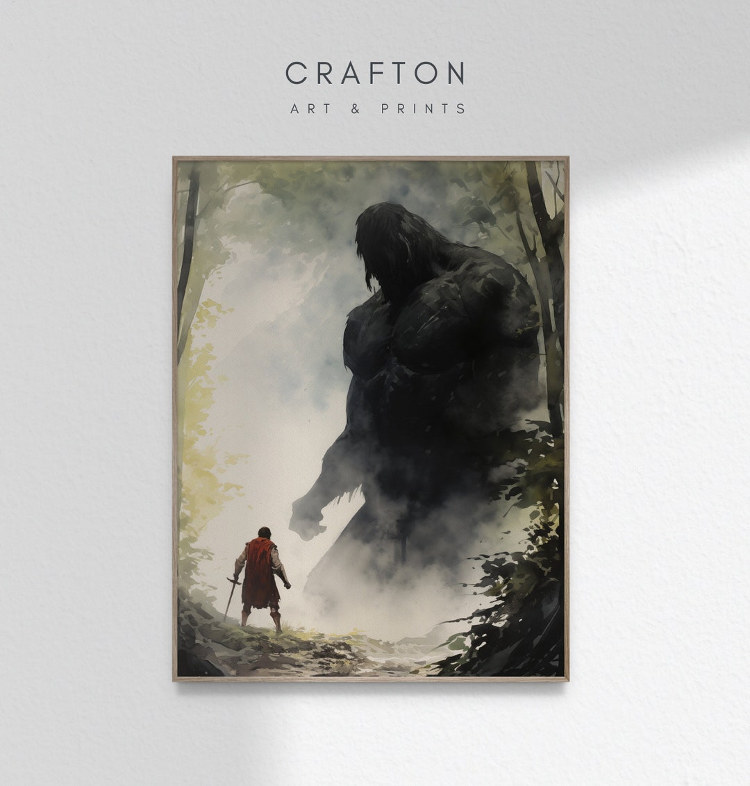 David and Goliath Wall Art Bible Art Christian Boy Wall Art Christian ...