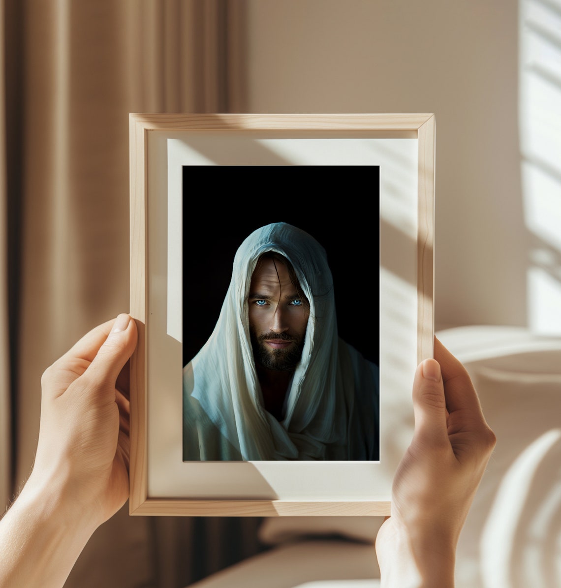 Face of Jesus With Blue Eyes, Photo of Jesus Turn Your Eyes Upon Jesus ...