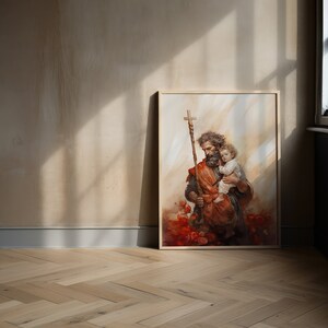 St. Christopher Art Saint Christopher Saint of Travel Art Catholic ...
