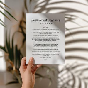 Anesthesiologist Assistant Prayer Gift for Anesthesia Assistant ...