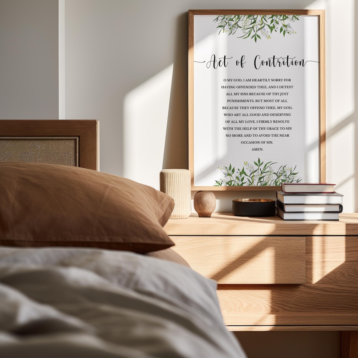 Act of Contrition Prayer Gift Floral Christian Prayer Home Decor Prayer ...