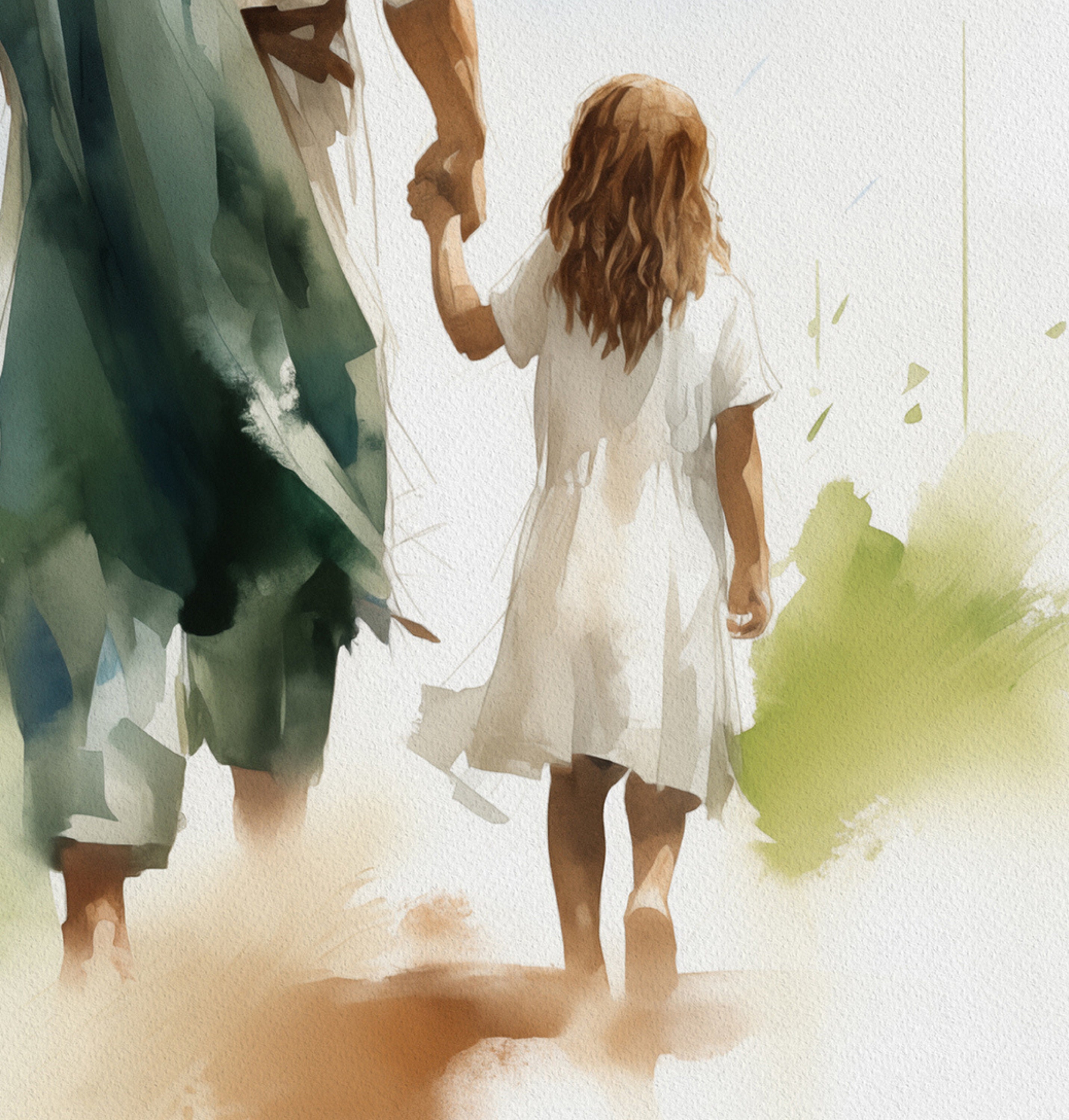 Come Follow Me Jesus Christ Walking With Girl Art Kids Room Nursery ...