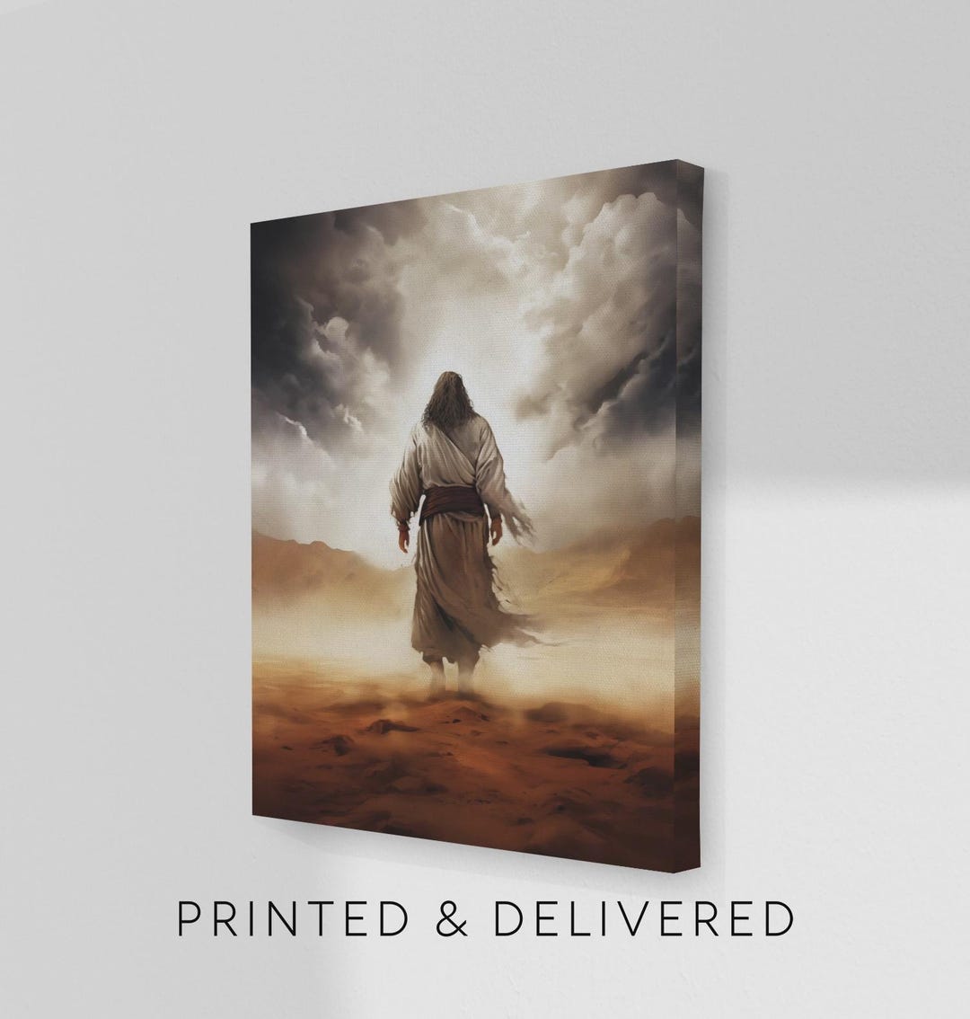 PRINTED Jesus in Desert Christian Wall Art Painting Poster Printed and ...