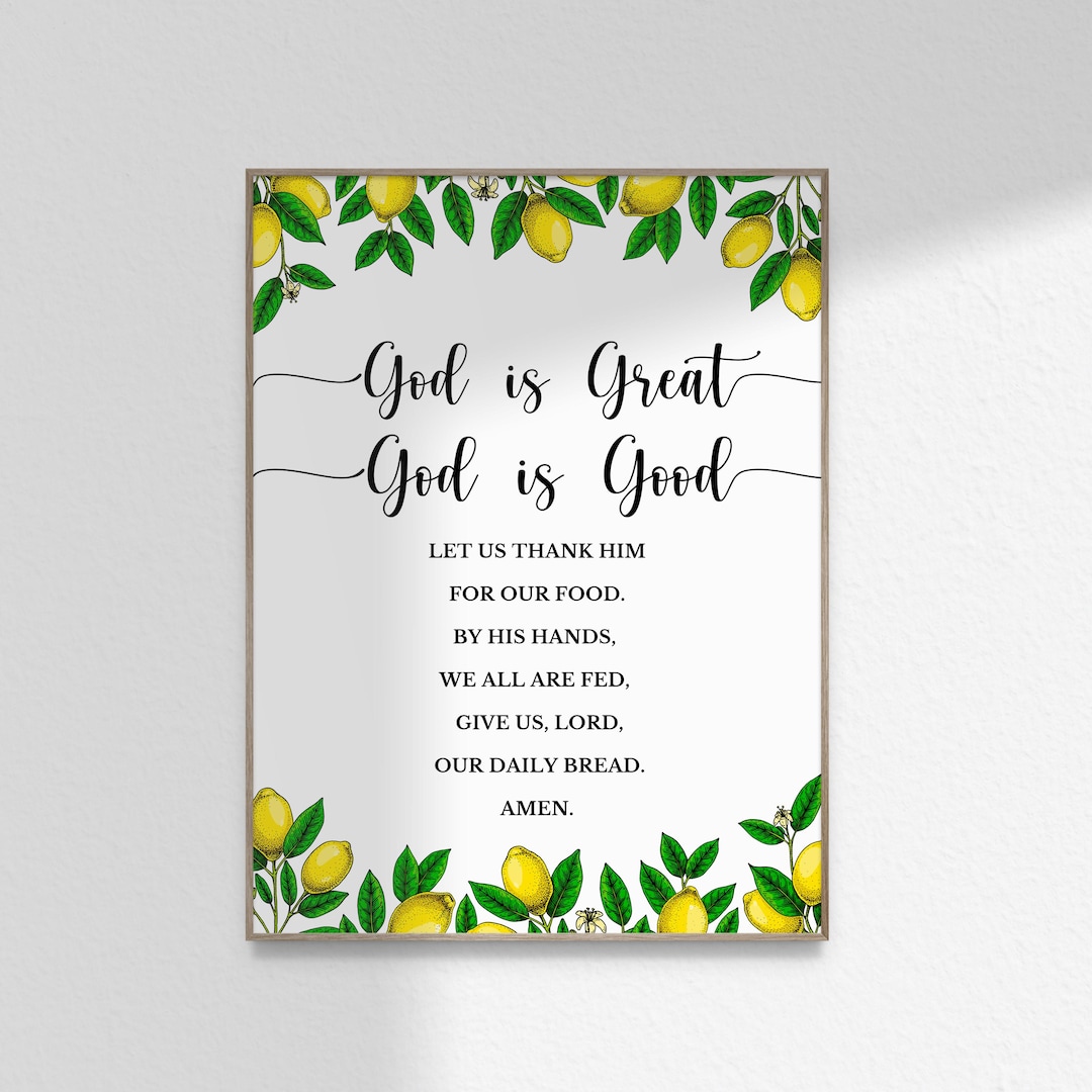 God is Great God is Good Prayer Christian Bible Prayer Mealtime Grace Dining Room Wall Art Work ...