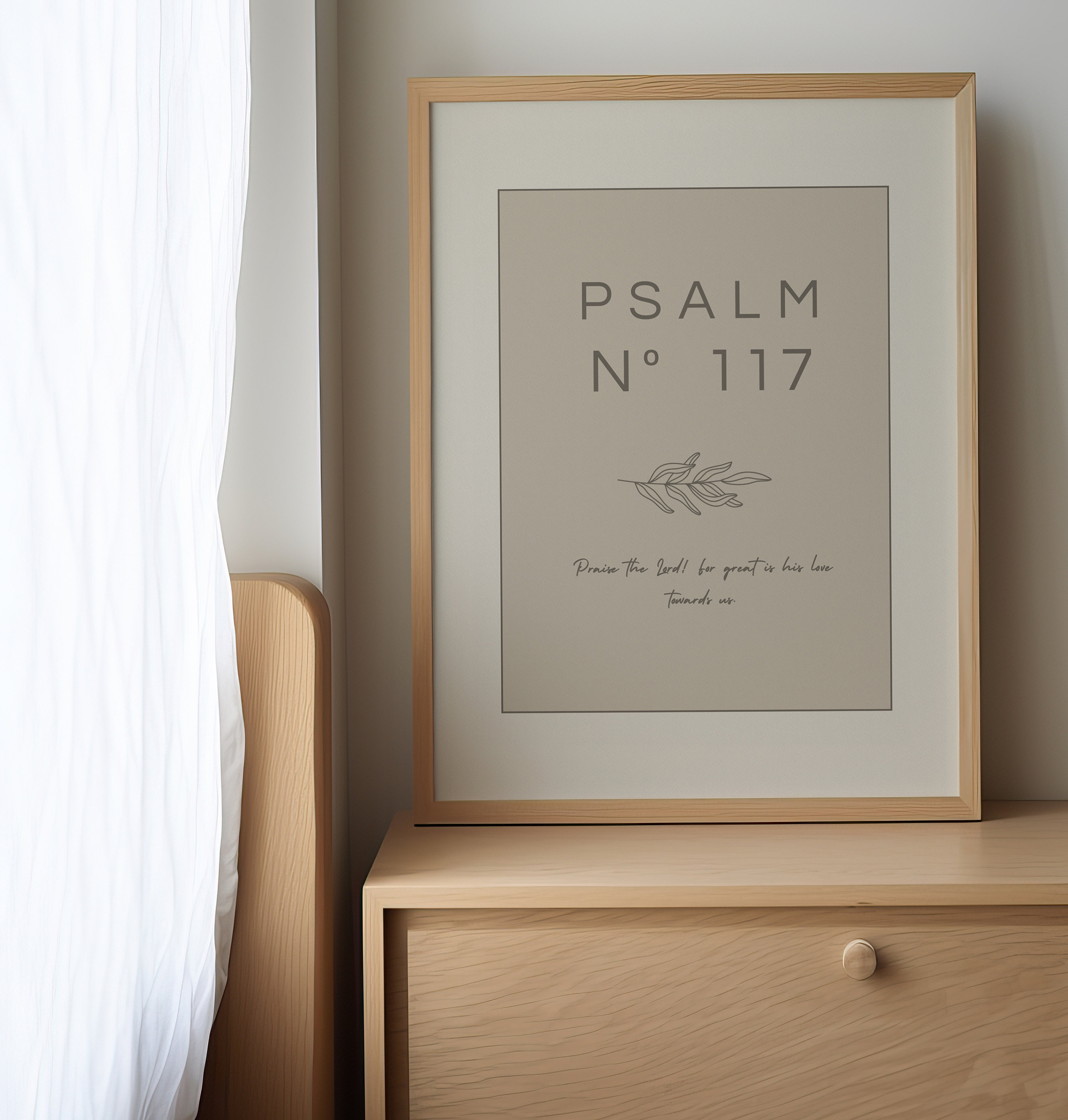 Psalm 117, Praise the Lord, Jesus, White Beige Christian Bible Verse ...