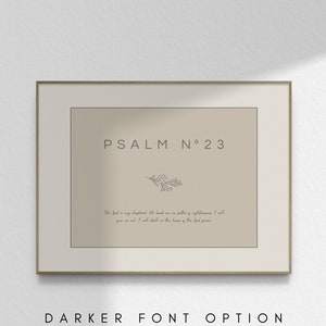 Psalm 23 Landscape Horizontal Format Mode Beige & Christian Bible Verse ...