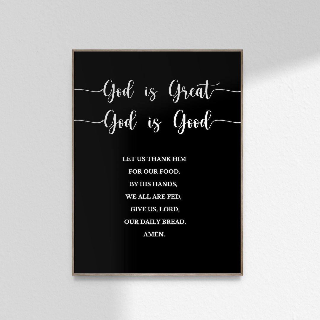 God is Great God is Good Prayer Christian Bible Prayer Mealtime Grace Dining Room Wall Art Work ...