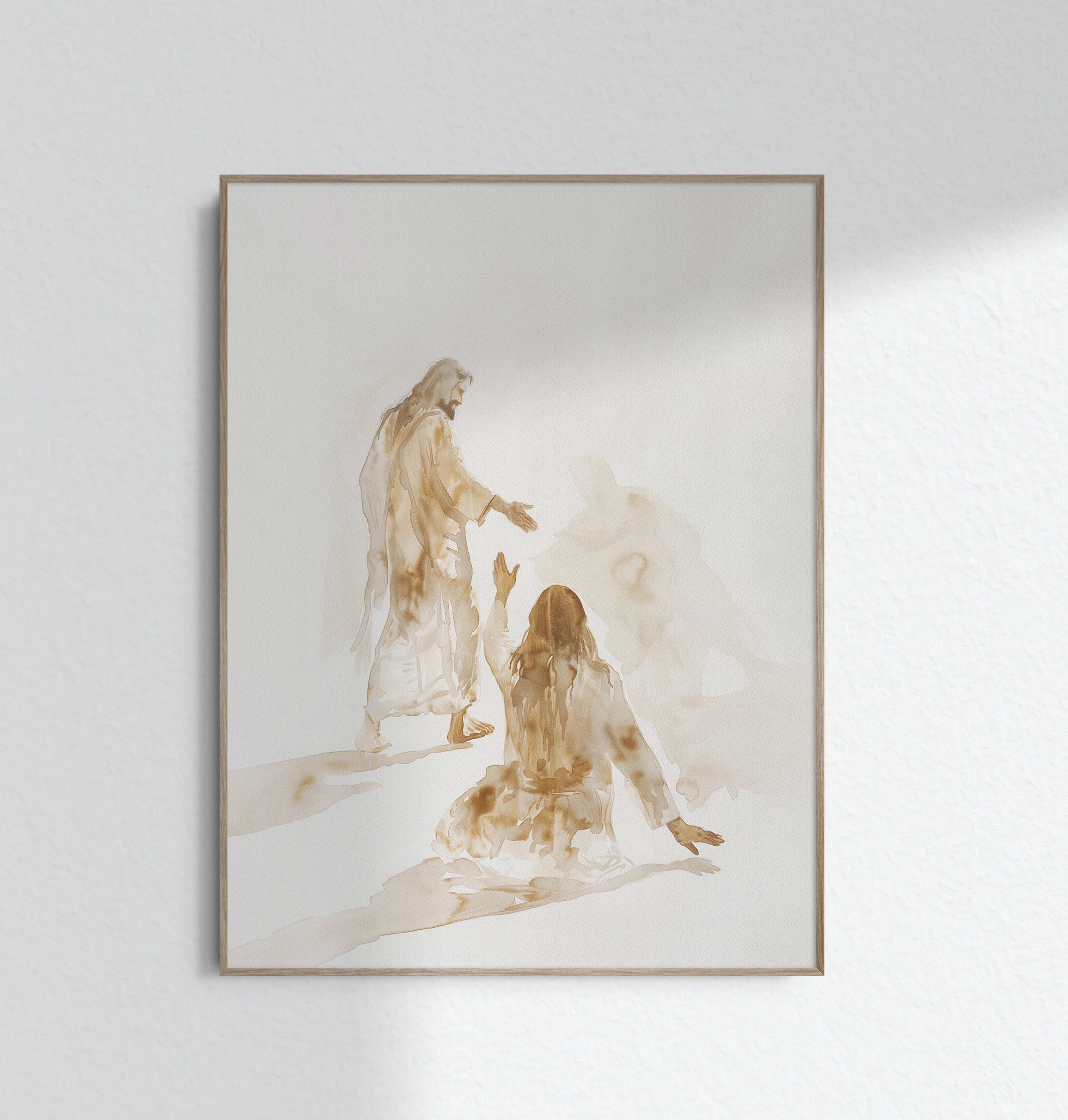 Hem of His Garment Print Bleeding Woman Art Touching the Hem Healing ...