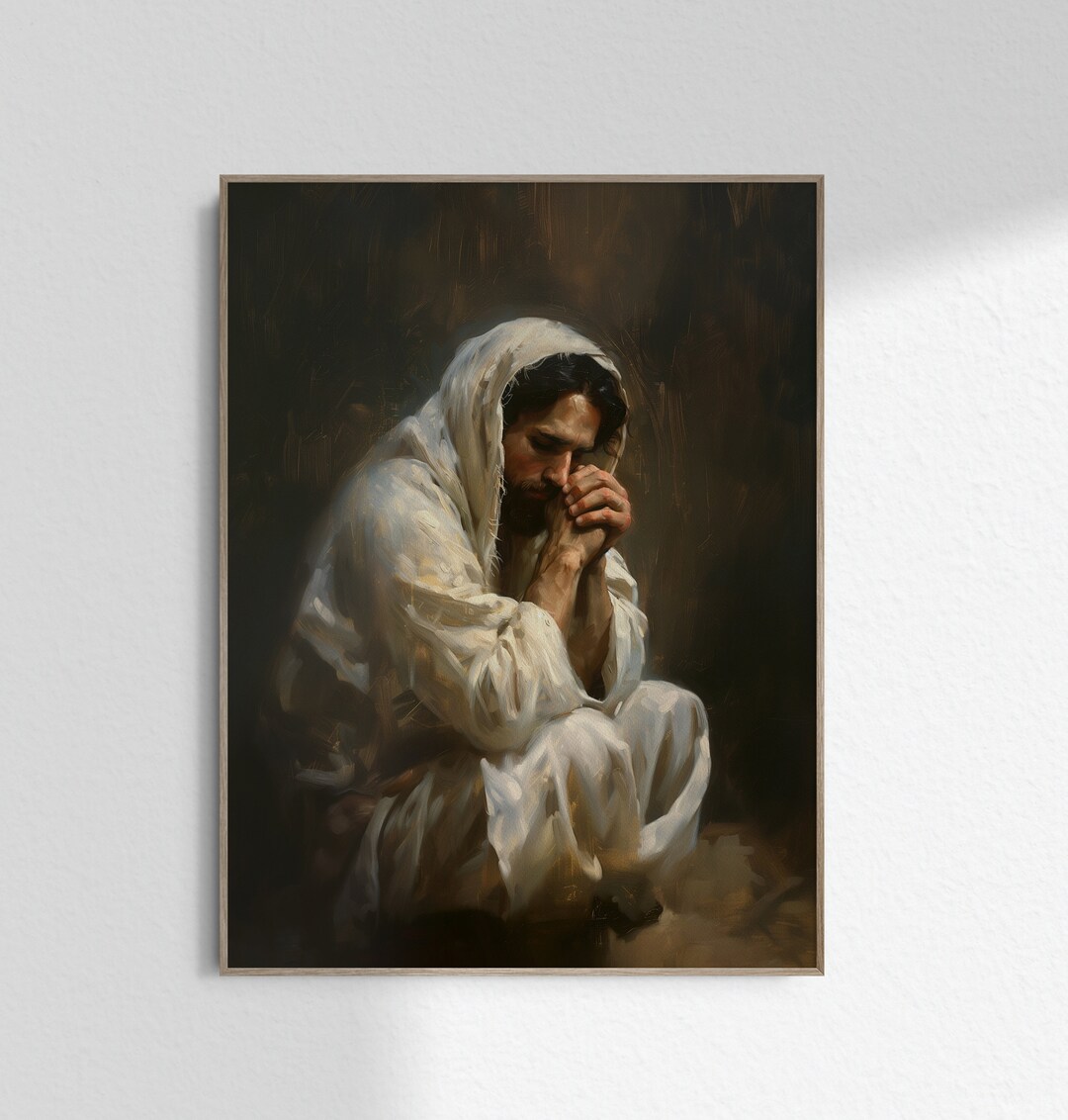 Christ Praying Art Jesus Praying in the Garden of Gethsemane Praying ...
