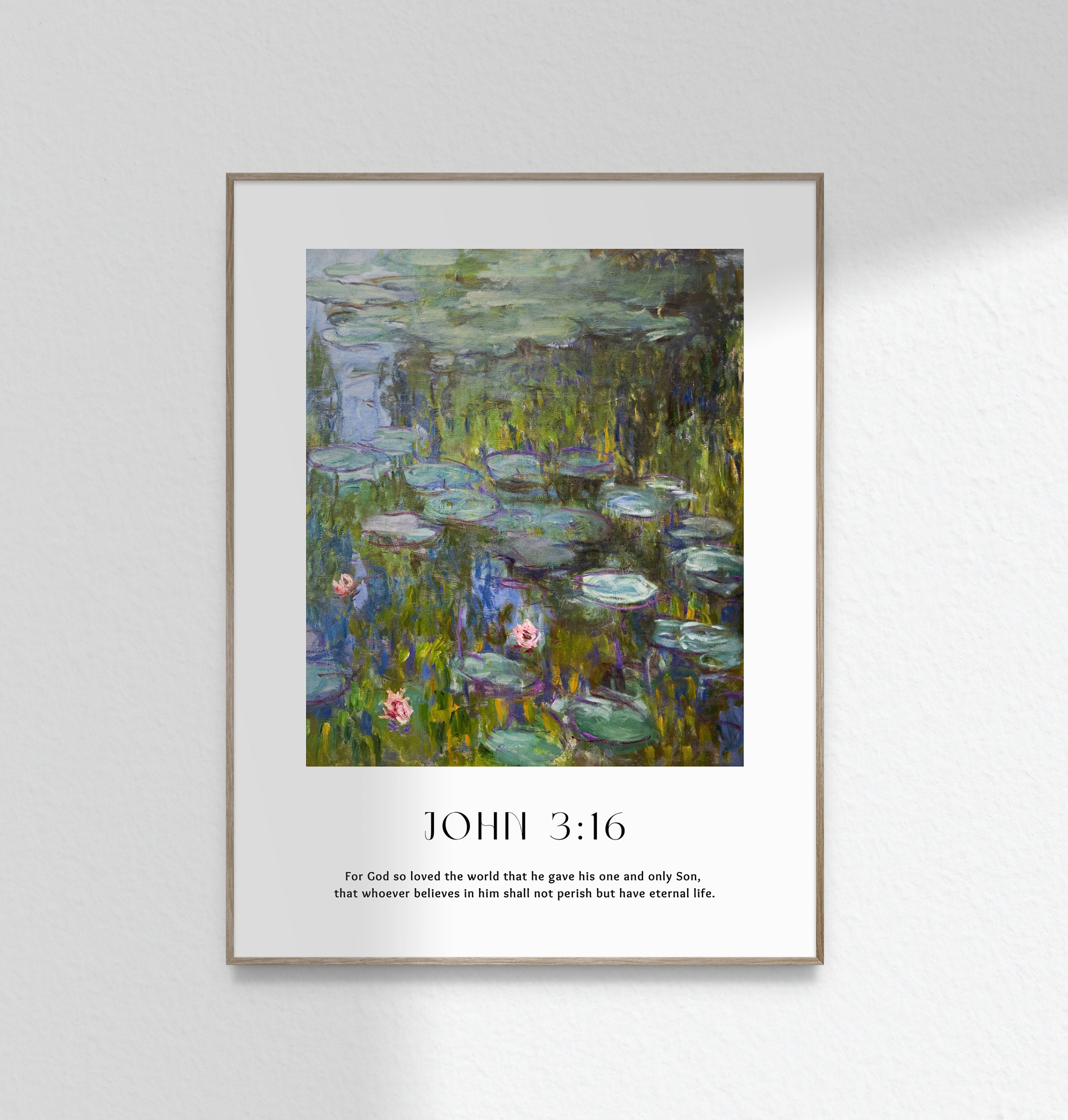 John 3 16 Wall Art Christian Bible Verse Print Scripture Religious ...