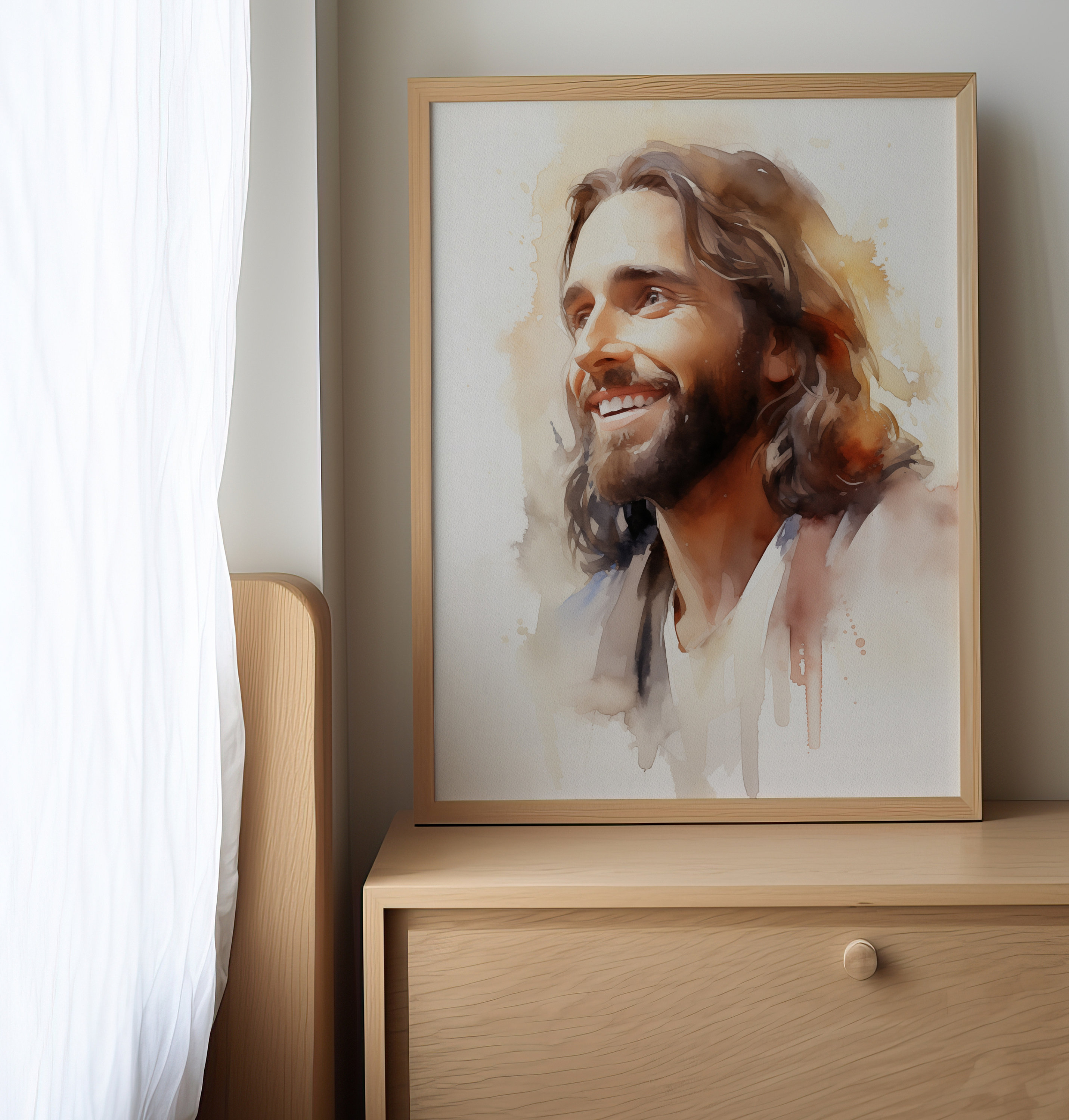 Christ Laughing, Smiling Jesus Portrait, Christian Gift Idea ...