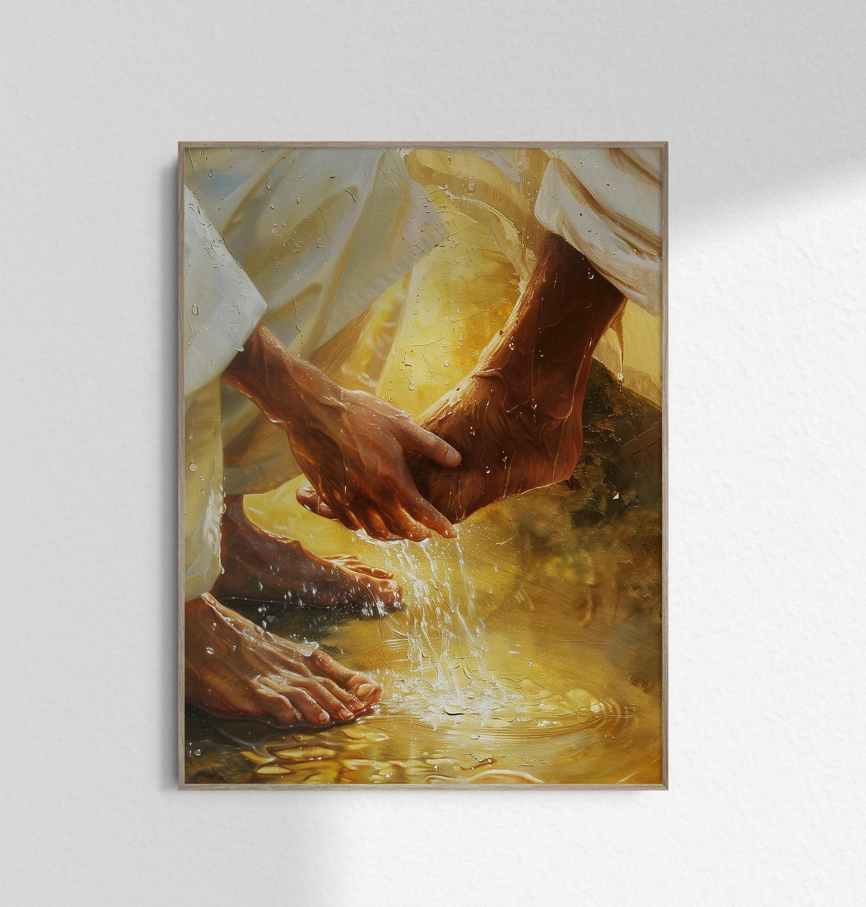 Jesus Washing Feet Art Christ Washes Feet Art, Feet of Jesus Christian ...