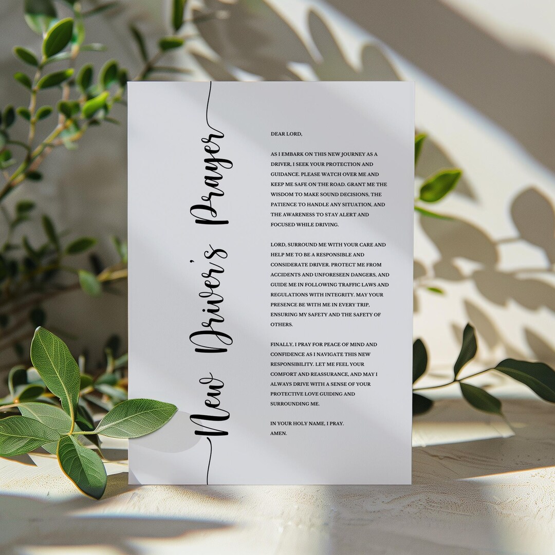 New Driver's Prayer Christian Prayer Rite of Passage Prayers for Teen ...