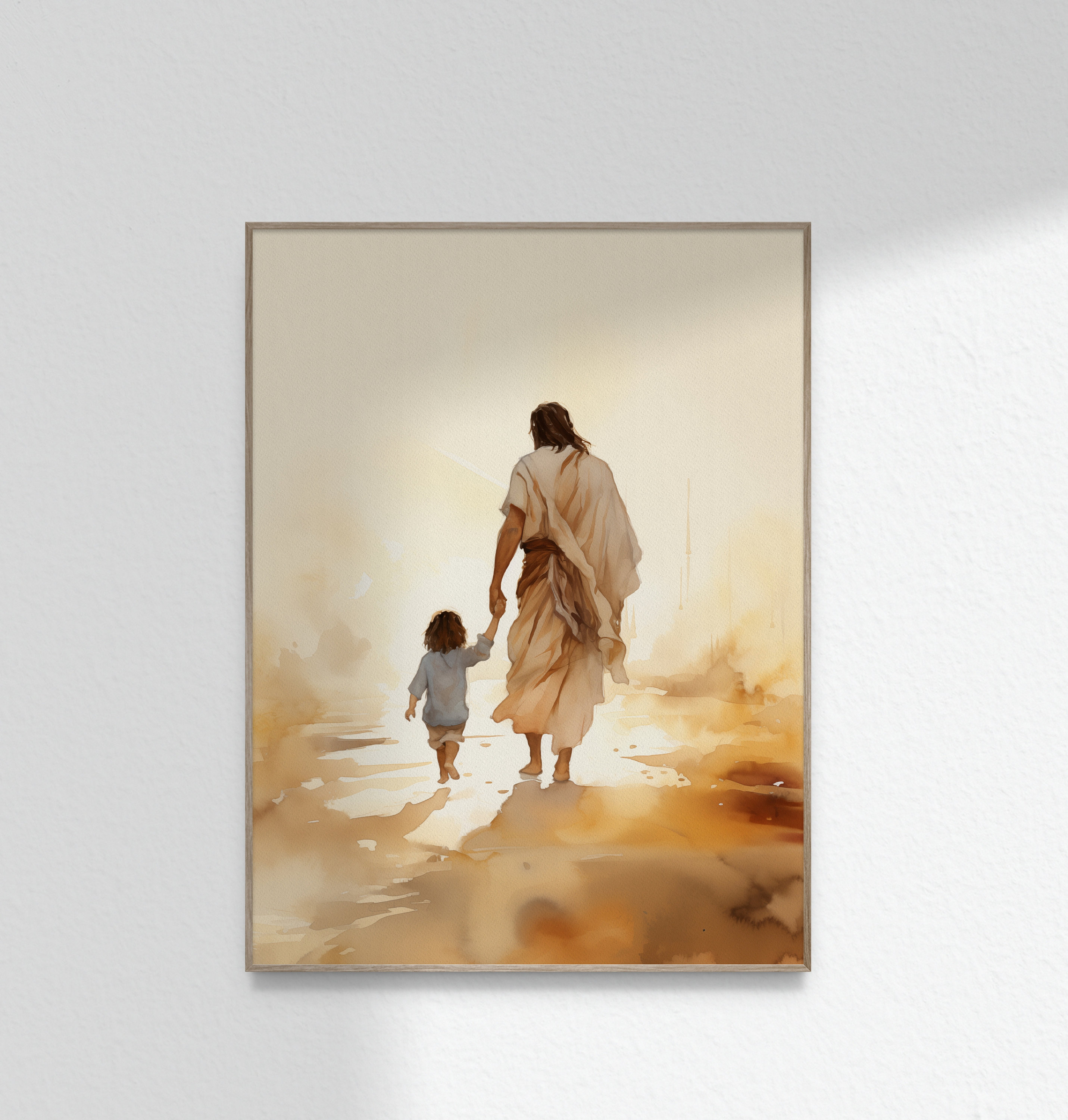 Come Follow Me, Jesus Christ Walking With a Child, Bible Art, Christian ...