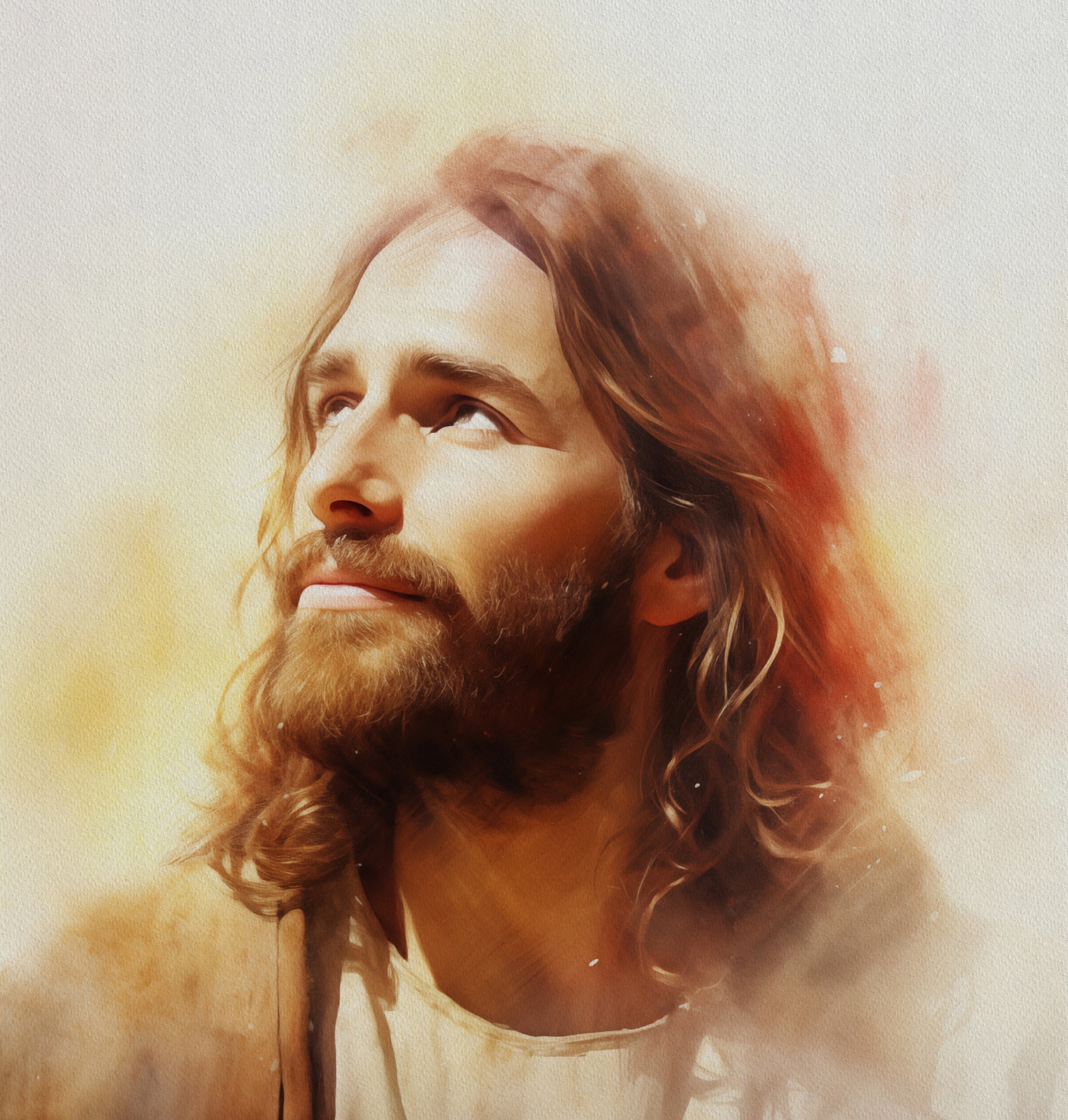 Smiling Jesus Picture Christ Portrait, Christian Gift Idea, Watercolor ...