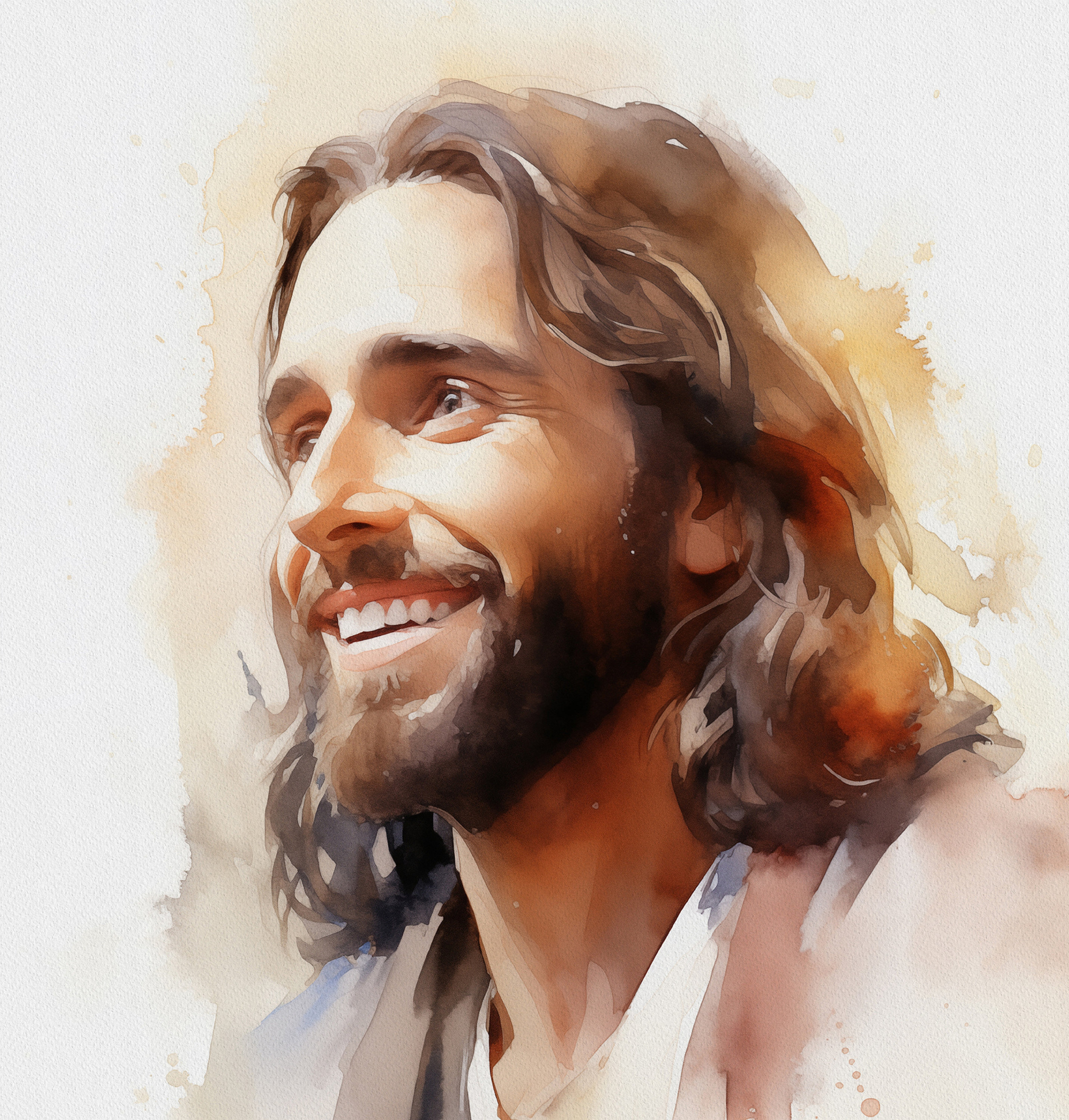 Christ Laughing, Smiling Jesus Portrait, Christian Gift Idea ...