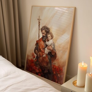 St. Christopher Art Saint Christopher Saint of Travel Art Catholic ...