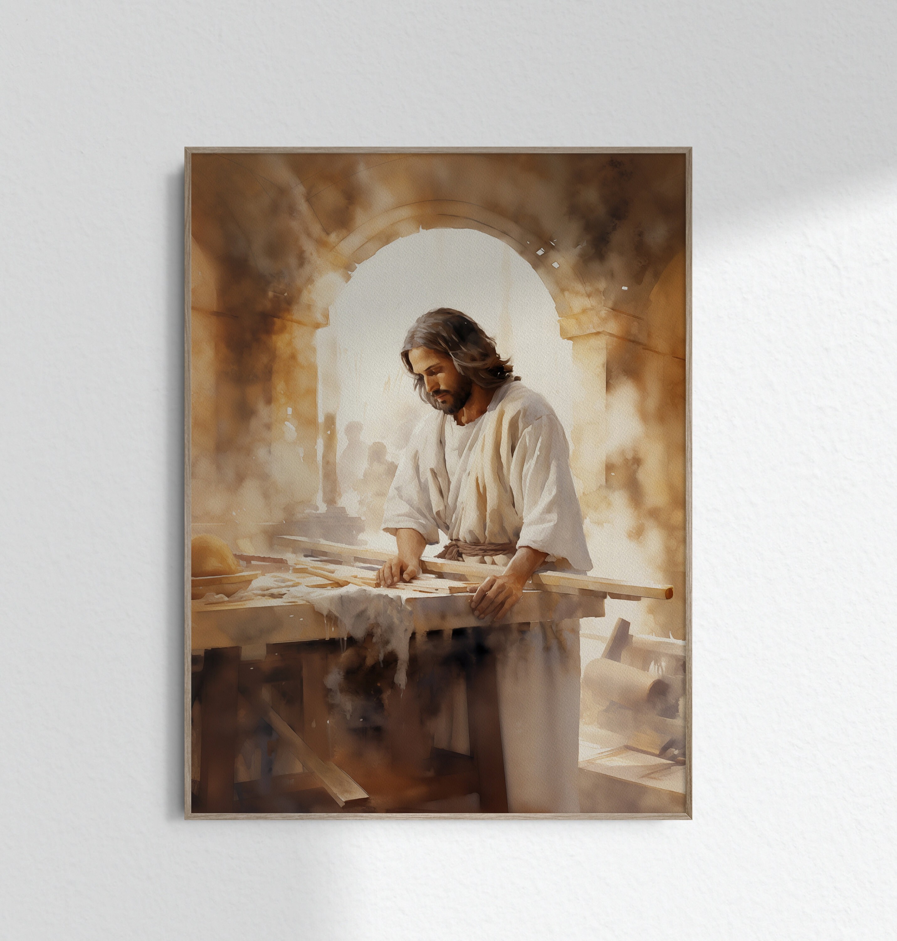 Jesus Was a Carpenter Christ the Carpenter Christian Art Gift Idea ...