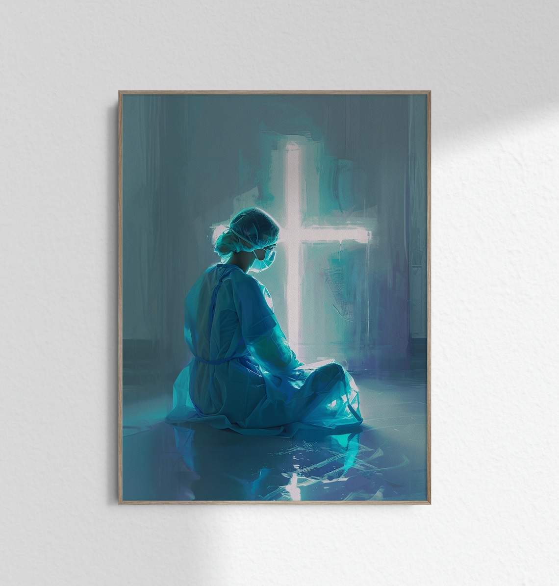 Praying Nurse Prayer Art, Christian Nurse Gift Christian Art, EMT ...