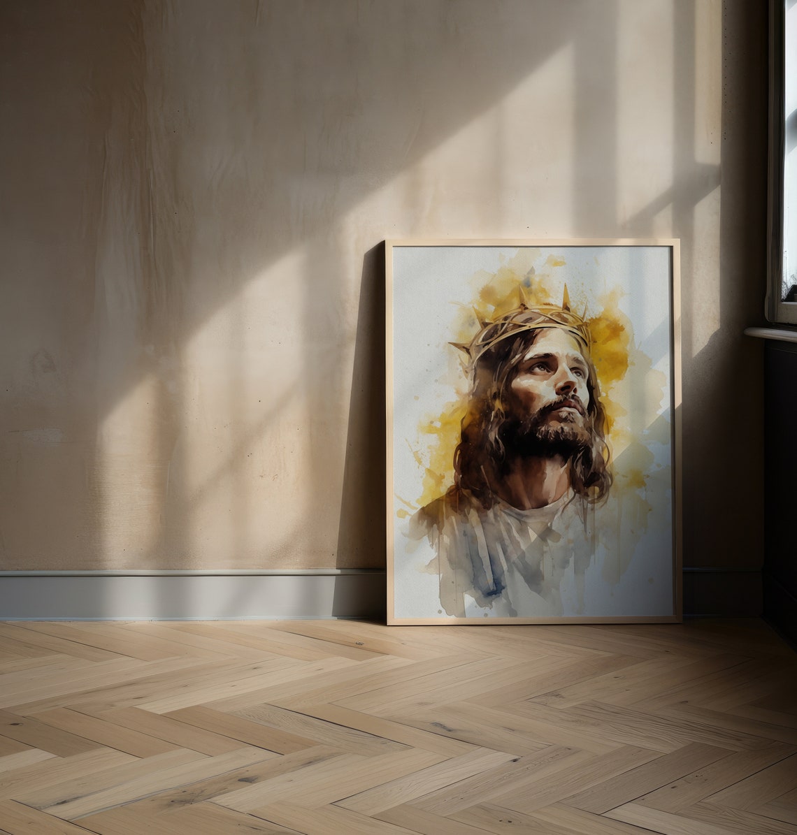 Jesus King of Kings Art Jesus With Crown Jesus is King Christian Gift ...