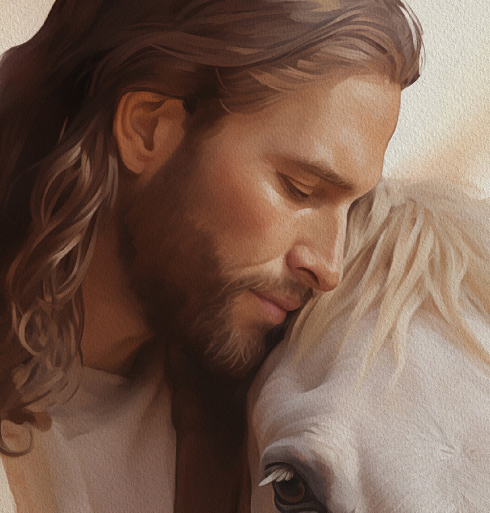 Christ and White Horse Christian Horse Picture Jesus Painting Christian ...