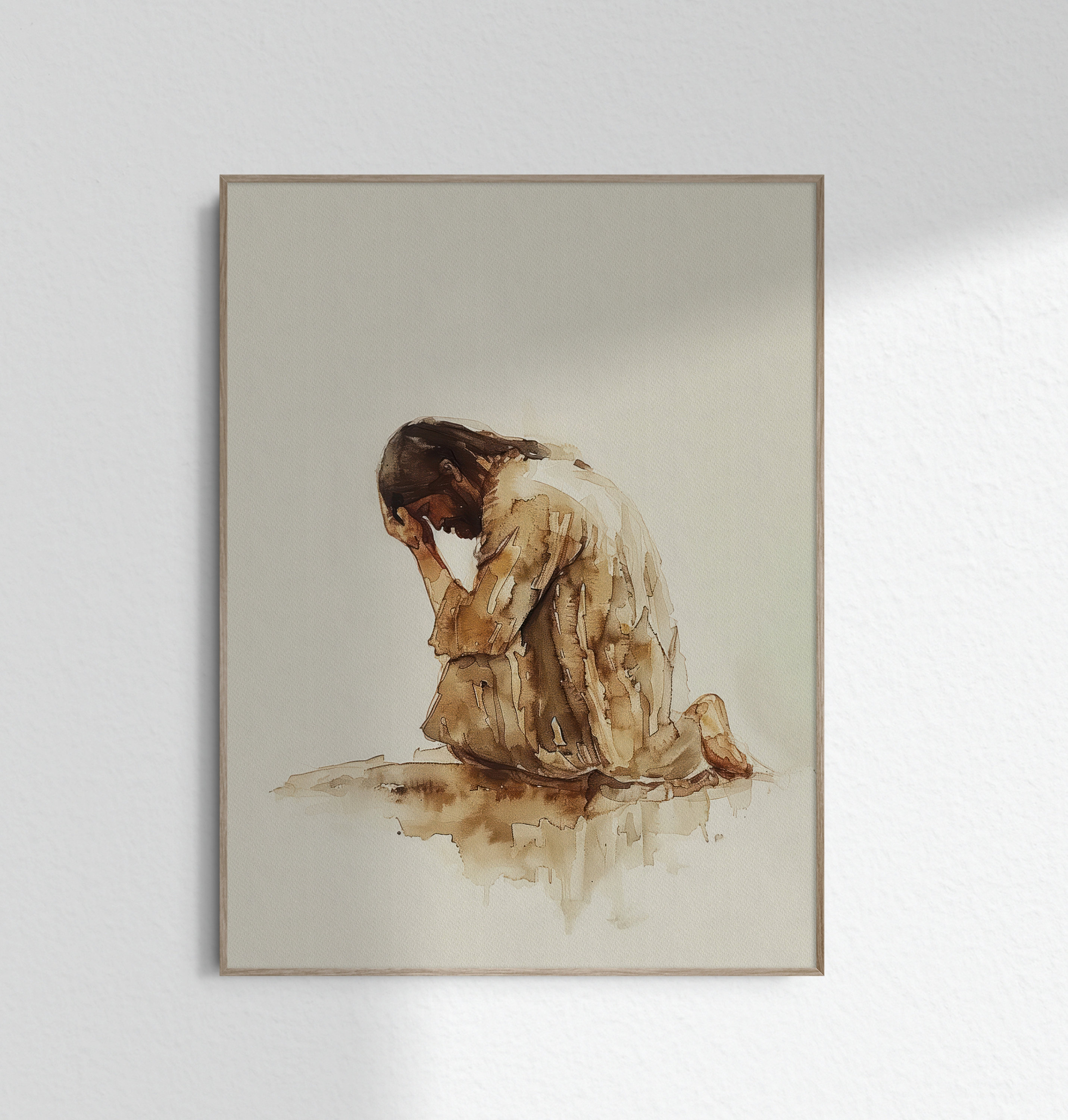 Jesus Praying Art Abstract Jesus Praying to God Christ Art Christian ...