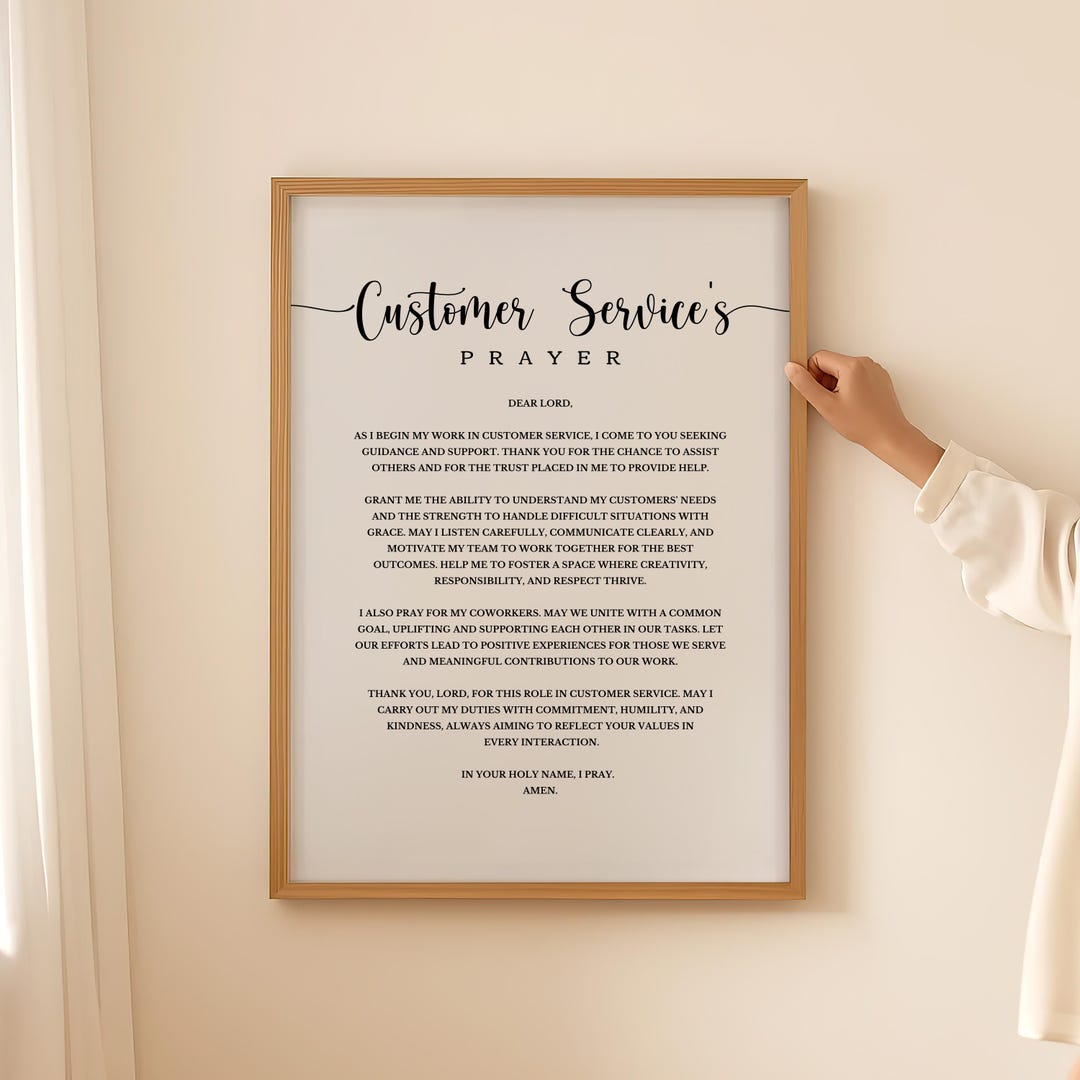 Customer Service Prayer Gift for Client Support Christian Prayer ...