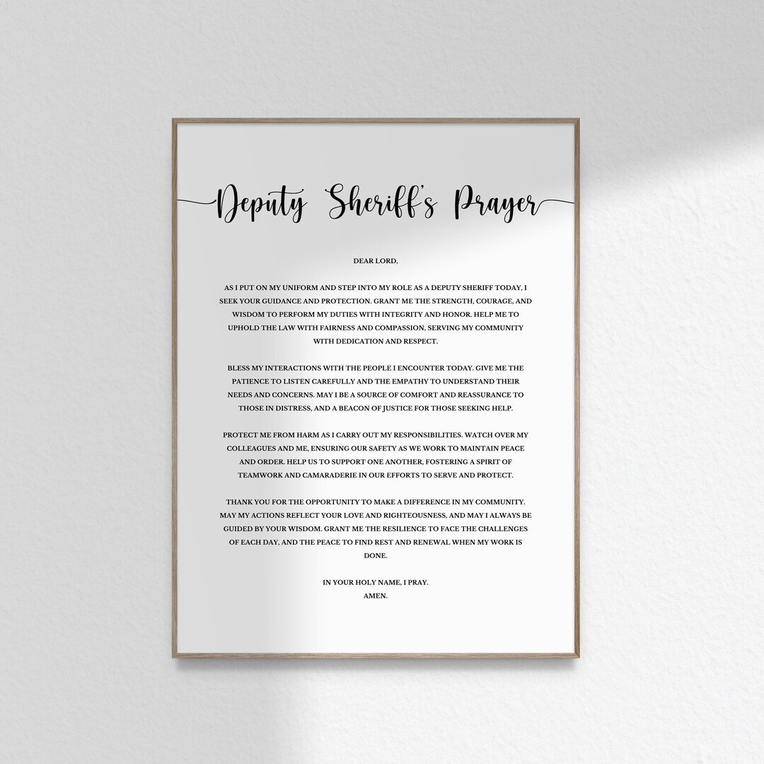 Deputy Sheriff's Prayer Gift Deputys Prayer Christian Prayer Bible ...