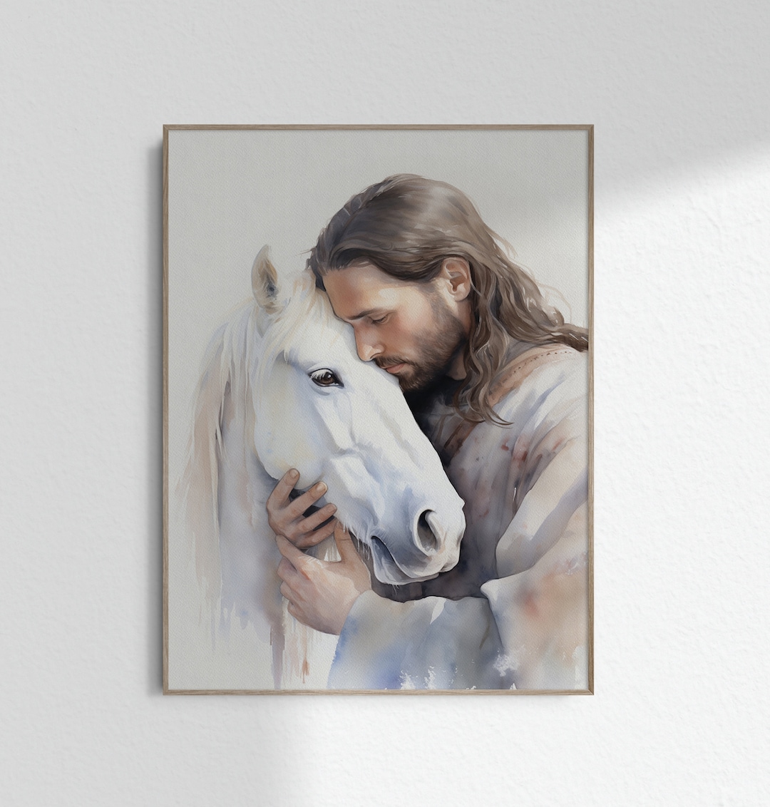 Jesus and White Horse Christian Horse Picture Christ Painting Christian ...