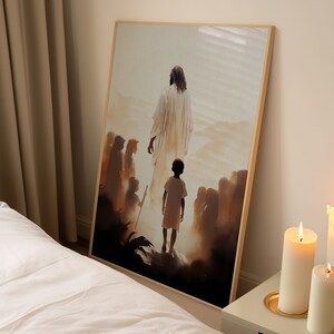 Come Follow Me Black Jesus With Children Art Black Christ Walking Print ...