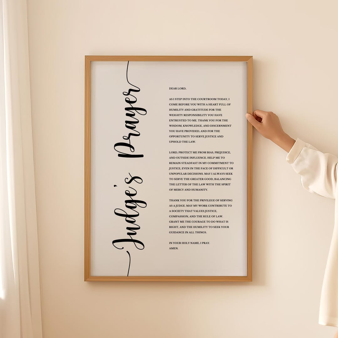 Judge's Prayer Gift Judges Prayer Christian Prayer Wall Art Office Work ...