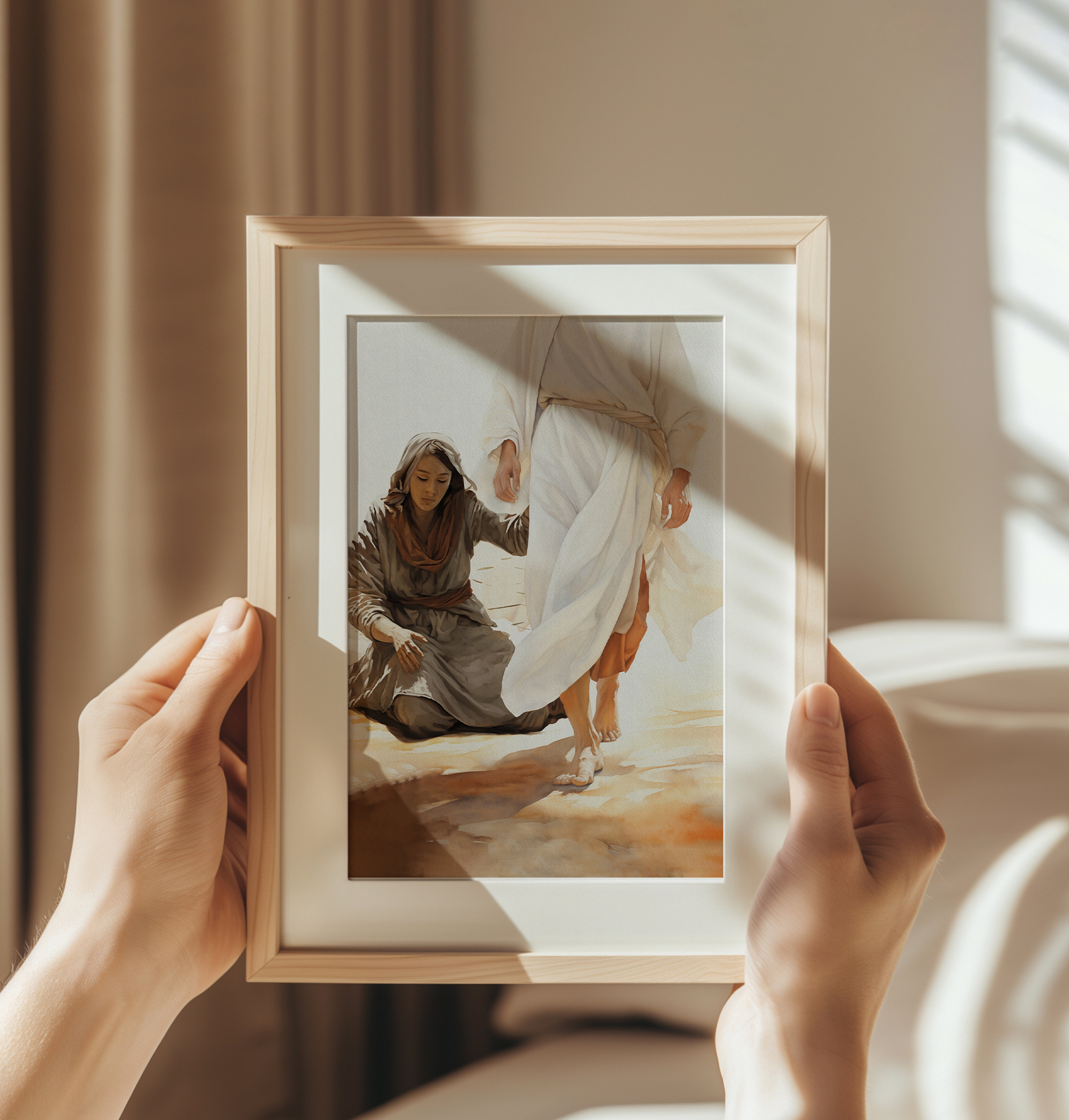 Hem of His Garment Print Bleeding Woman Art Touching the Hem Healing ...