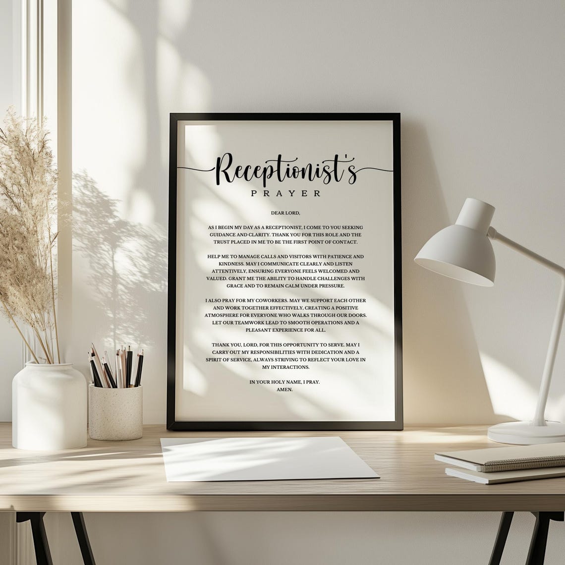 Receptionist's Prayer Gift for Front Desk Specialist Christian Prayer ...
