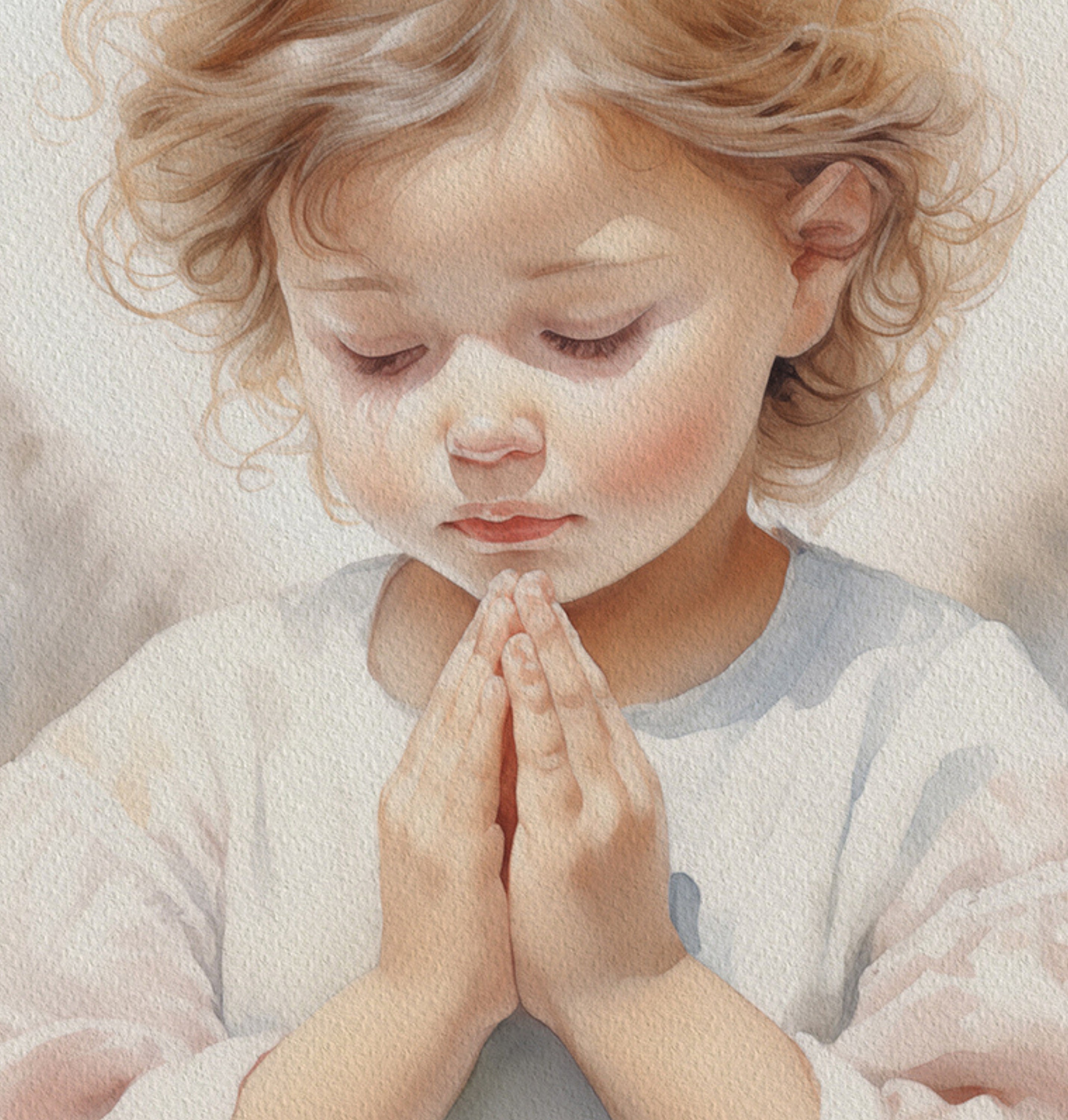 Praying Angel Art Angels Wings Christian Nursery Art Kids Room Newborn ...
