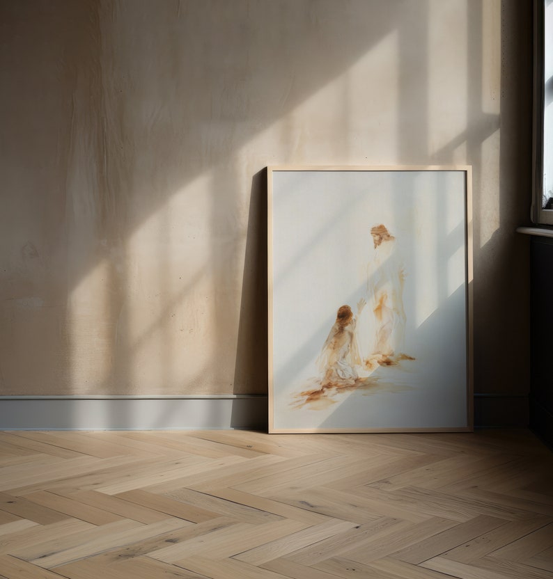 Bleeding Woman Art Print Touching the Hem Healing Art Modern Abstract ...