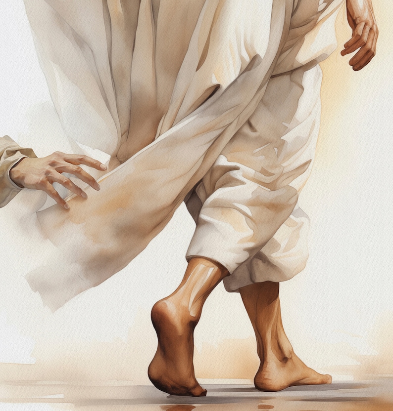 Touching the Hem of Jesus Garment Sketch Hem of Robe Wall Art Print ...