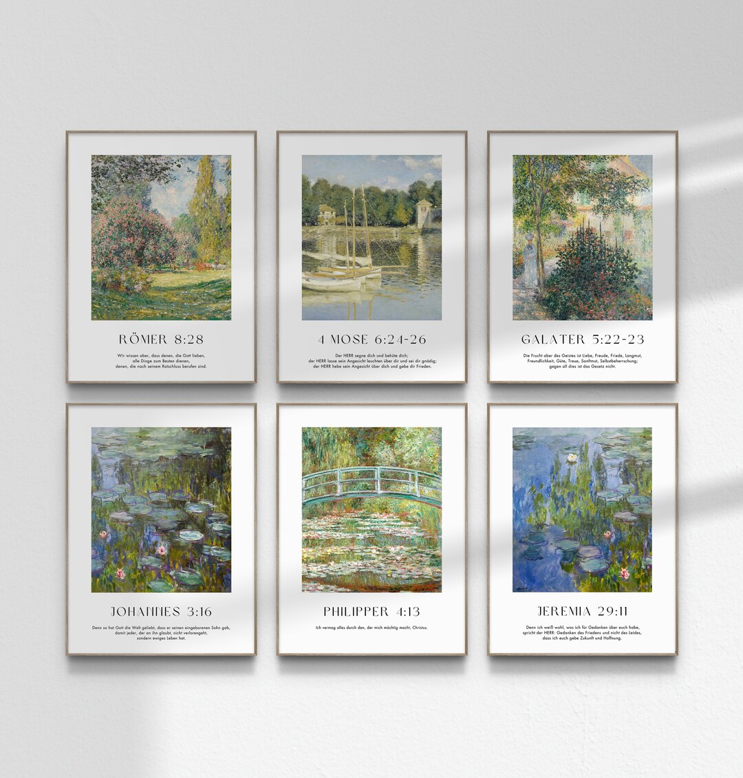 Deutsche Christliche Kunst Poster Set 6 Stück Bibelvers Schriftposter ...
