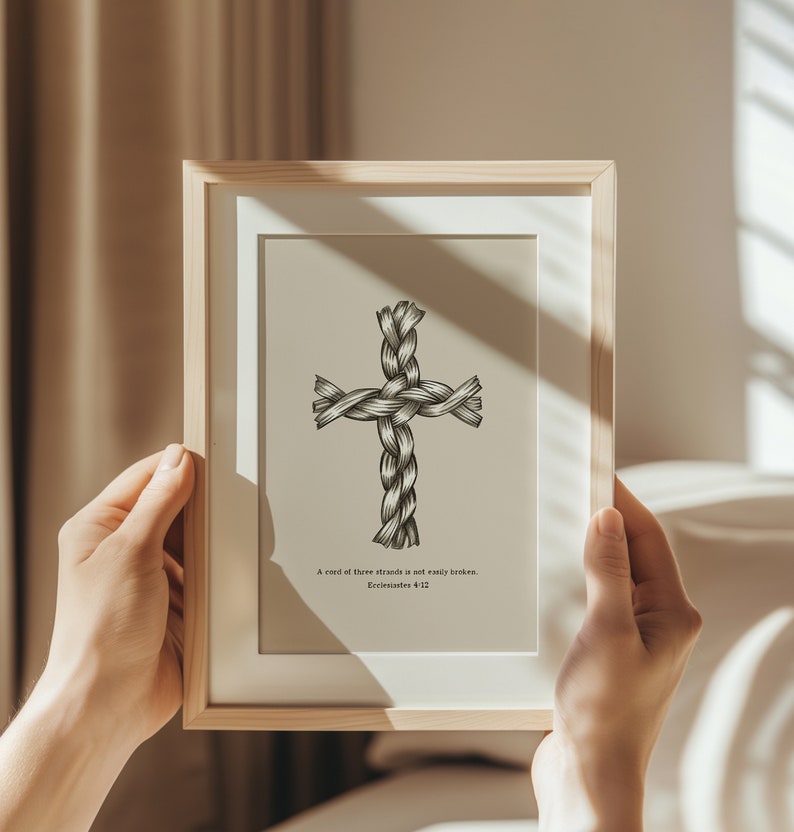 Cord of Three Strands Christian Marriage Wall Decor Ecclesiastes 4 12 ...