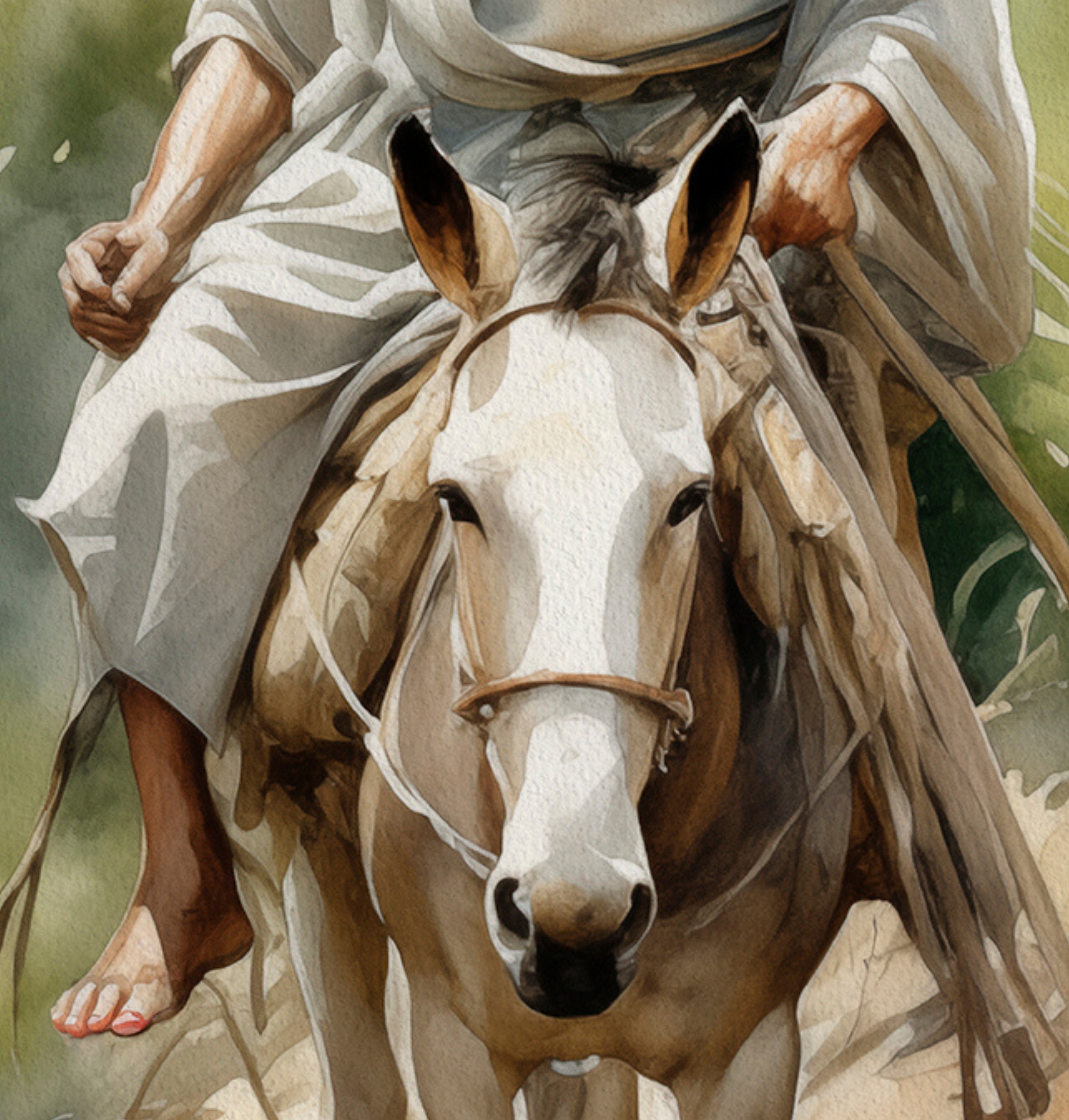 Jesus on a Donkey Riding to Jerusalem Art Wall Decor Picture Poster ...