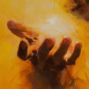 Jesus Christ Reaching Out His Hand of Jesus Painting Jesus Hand of God ...