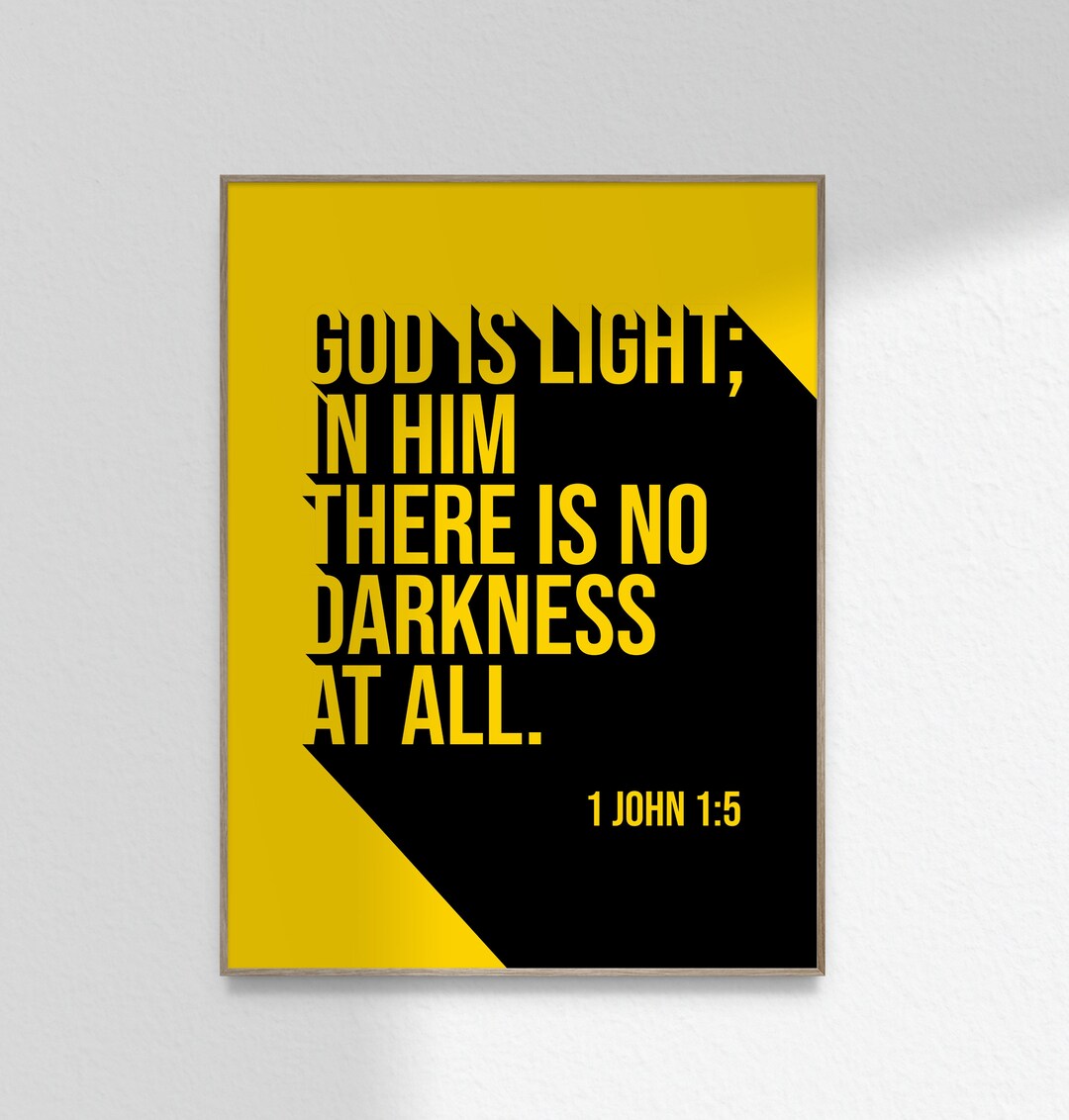 God is Light 1 John 1 5 Wall Art Graphic Christian Bible Verse Print ...