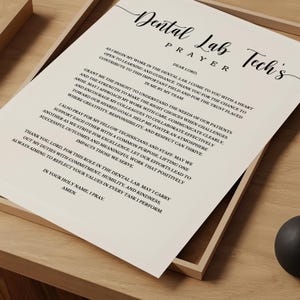 Dental Lab Tech Prayer Gift for Dental Technician Christian Prayer ...