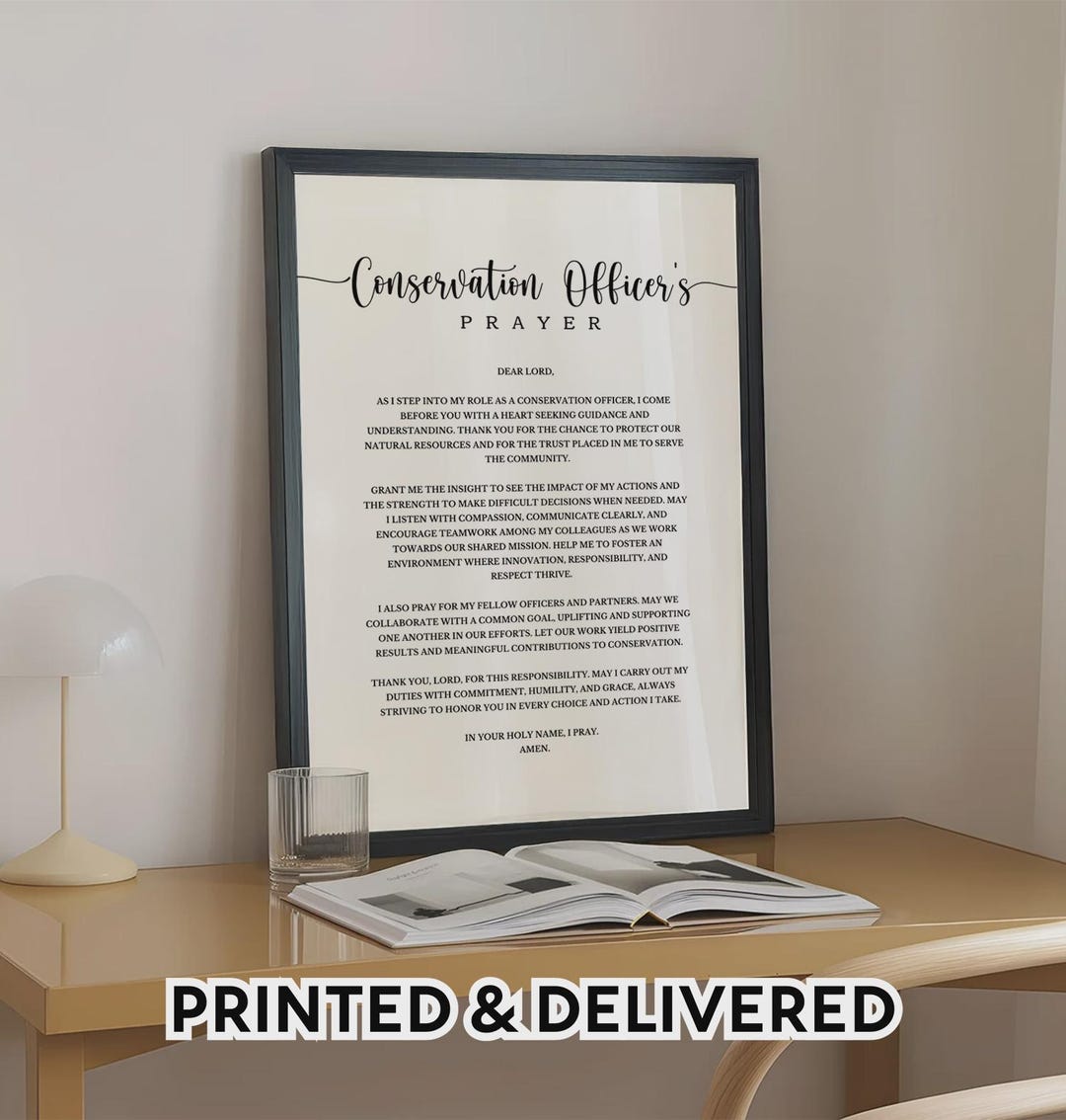 PRINTED Conservation Officer's Prayer Gift for Conservation Officer ...