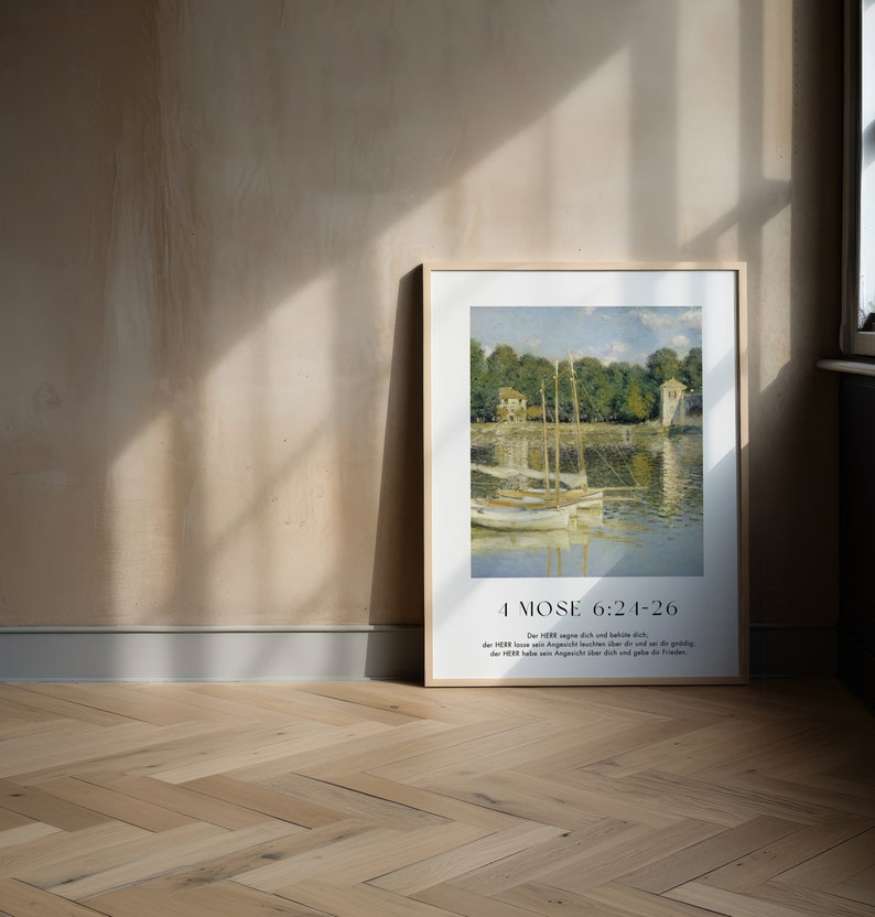 Deutsche Christliche Kunst 4 Mose 6 24 26 Bibelvers Schriftposter Bibelzitat Religiöse Wandkunst ...