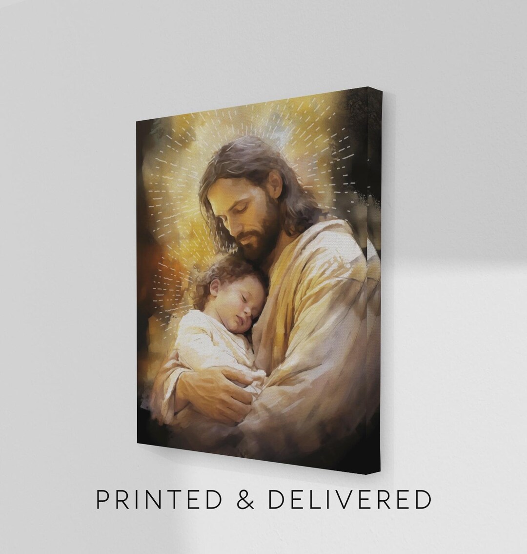 PRINTED St. Joseph and Baby, Jesus Art, Catholic Christian Wall Art ...