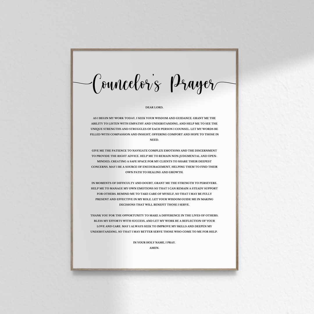 Councelor's Prayer Gift Councelors Prayer Christian Prayer Bible Office ...