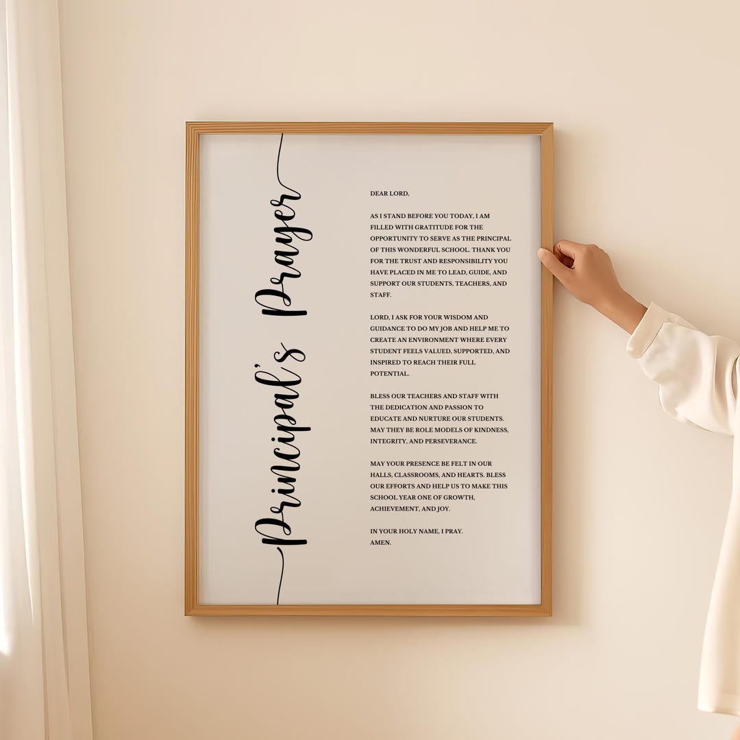 School Principal's Prayer Christian Prayer Office Decor Back to School ...