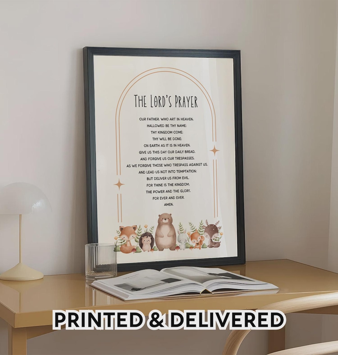 PRINTED the Lord's Prayer, Our Father Prayer Christian Gift Wall Art ...