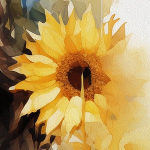 Jesus Christ With Sunflowers, Floral Watercolor Painting, Modern ...