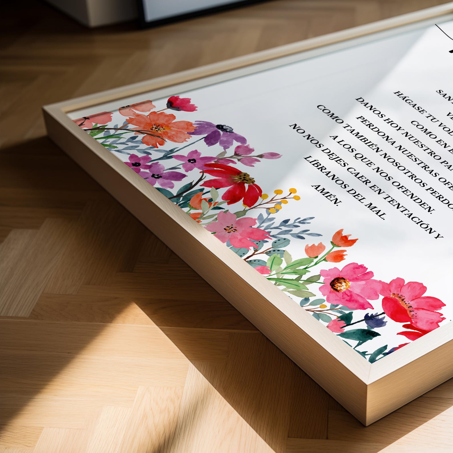 Spanish Lords Prayer Gift Floral Christian Prayer Home Decor Padre ...